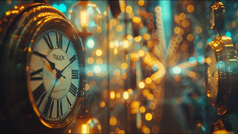 Clocks River of Time Multiple Clockfaces Roman Numerals Stock ...