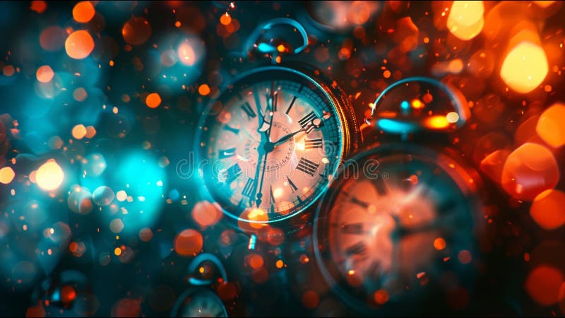 Clocks River of Time Multiple Clockfaces Roman Numerals Stock ...