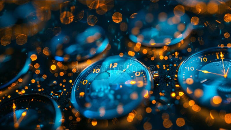 Clocks River of Time Multiple Clockfaces Roman Numerals Stock ...