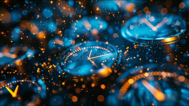 Clocks River of Time Multiple Clockfaces Roman Numerals Stock ...