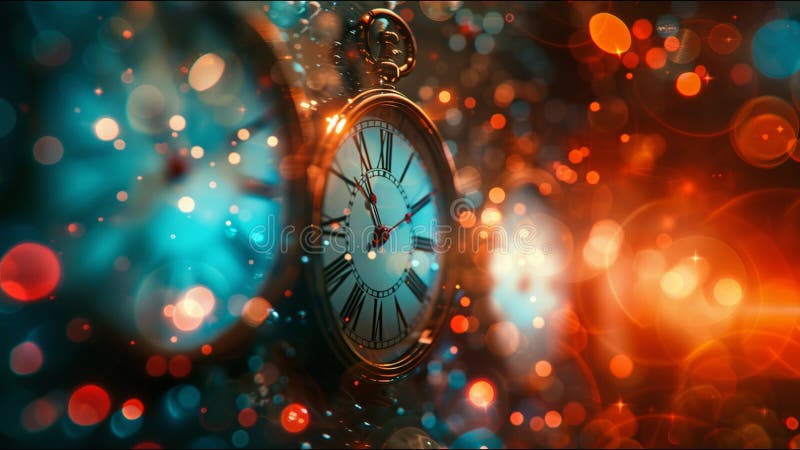 Clocks River of Time Multiple Clockfaces Roman Numerals Stock ...