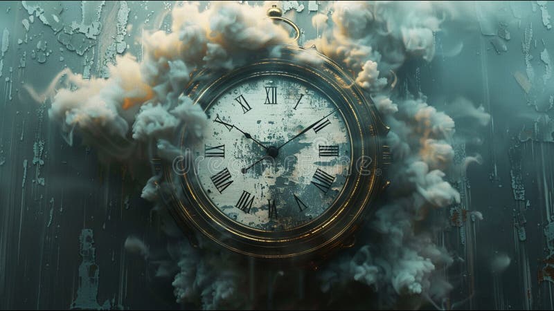 Clocks River of Time Multiple Clockfaces Roman Numerals Stock ...