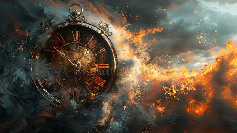 Clocks River of Time Multiple Clockfaces Roman Numerals Stock ...