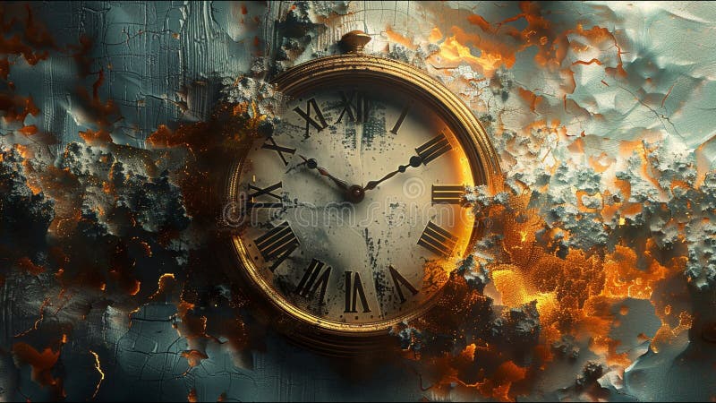 Clocks River of Time Multiple Clockfaces Roman Numerals Stock ...