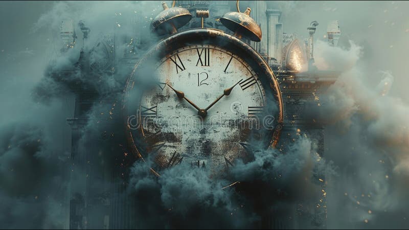 Clocks River of Time Multiple Clockfaces Roman Numerals Stock ...