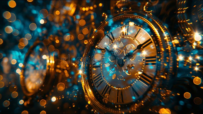 Clocks River of Time Multiple Clockfaces Roman Numerals Stock ...