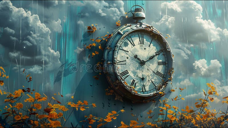 Clocks River of Time Multiple Clockfaces Roman Numerals Stock ...