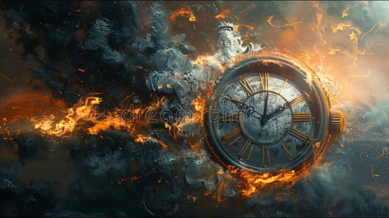 Clocks River of Time Multiple Clockfaces Roman Numerals Stock ...