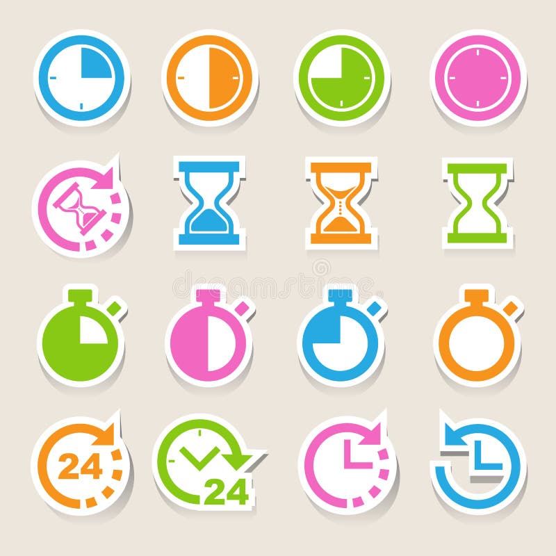 Set of Timer clocks stock vector. Illustration of graphic - 29908731