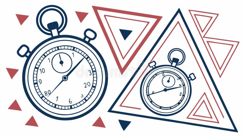 Clocks and Triangles Illustration, Time Measurement and Geometric ...