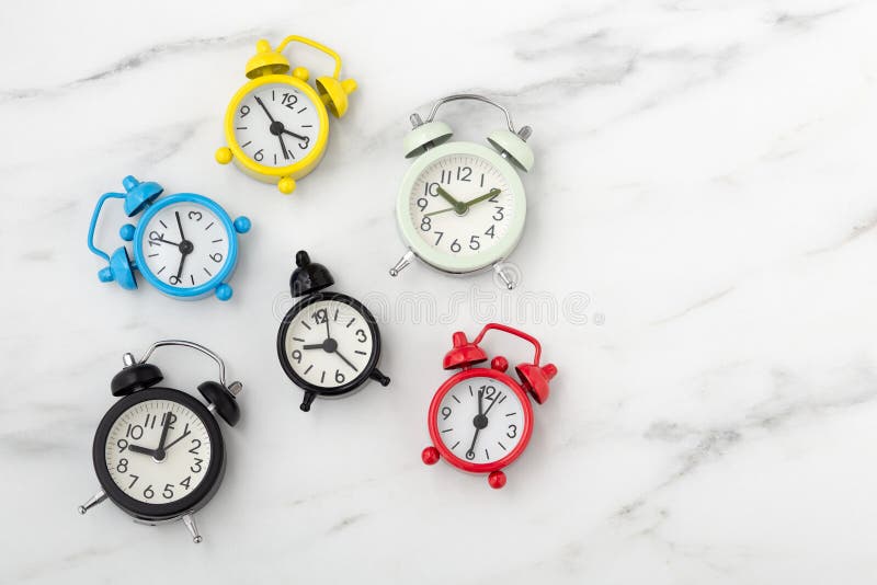 Clocks with Various Time and Color, Time Concept Stock Image - Image of ...