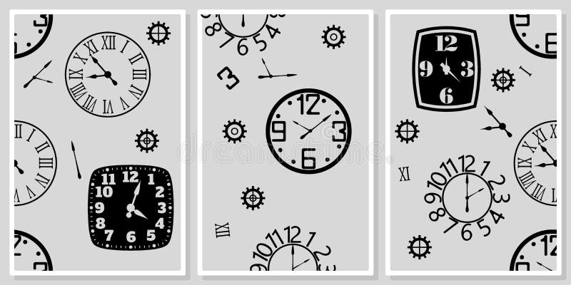 Clocks wall art vector set stock vector. Illustration of flat - 219931660