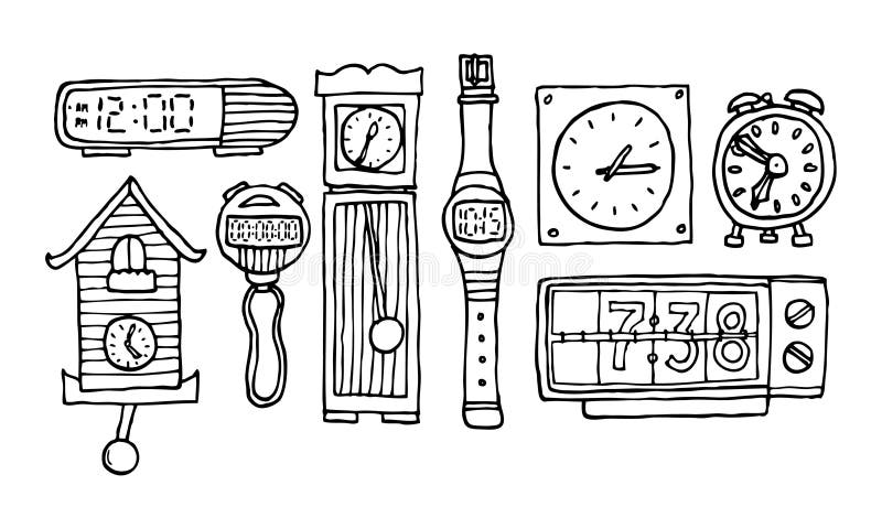 Clocks and watches stock vector. Illustration of watch - 31671581