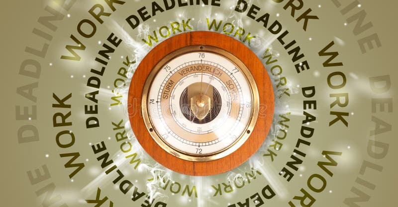 Clocks with Work and Deadline Round Writing Stock Illustration ...