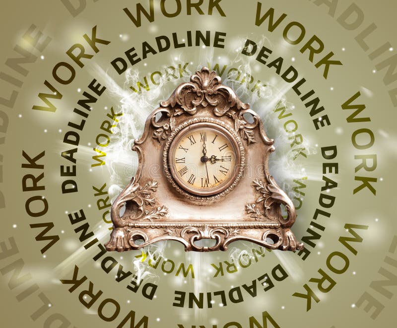 Clocks with Work and Deadline Round Writing Stock Image - Image of idea ...