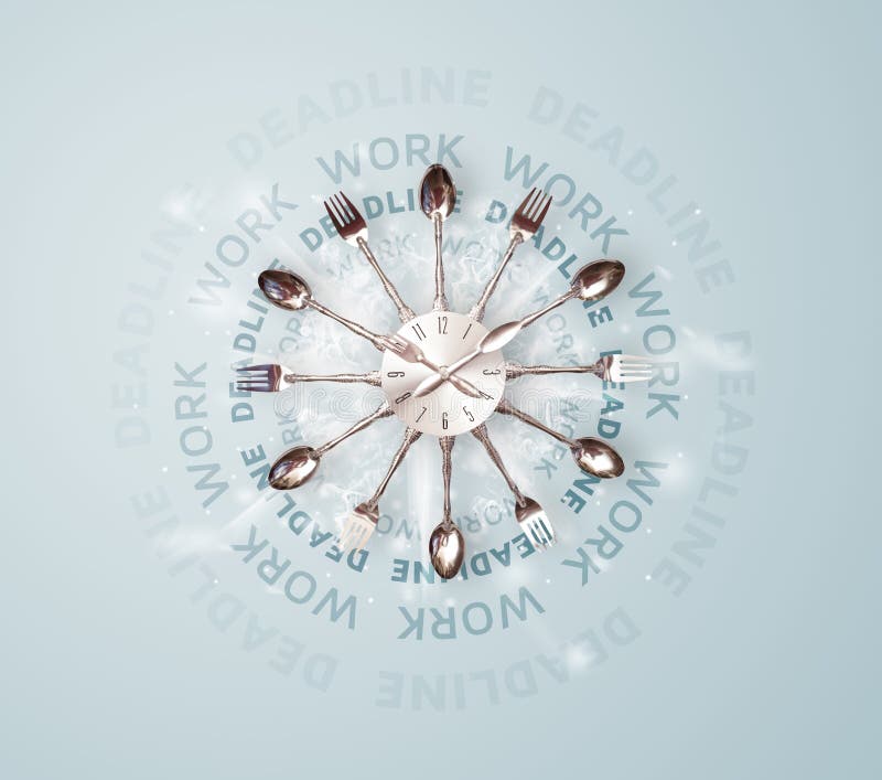 Clocks with Work and Deadline Round Writing Stock Photo - Image of ...