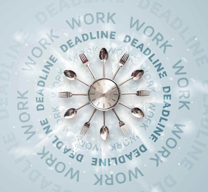 Clocks with Work and Deadline Round Writing Stock Illustration ...