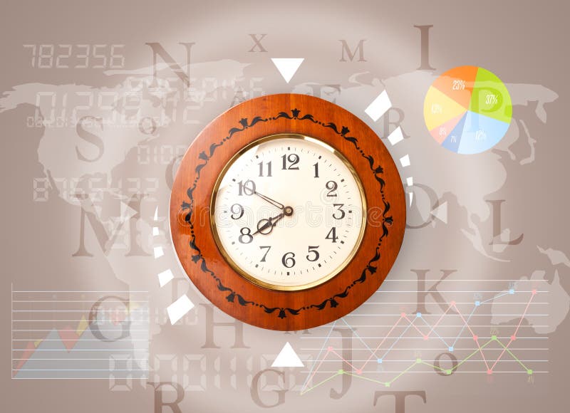 Clocks with World Time and Finance Business Concept Stock Image - Image ...
