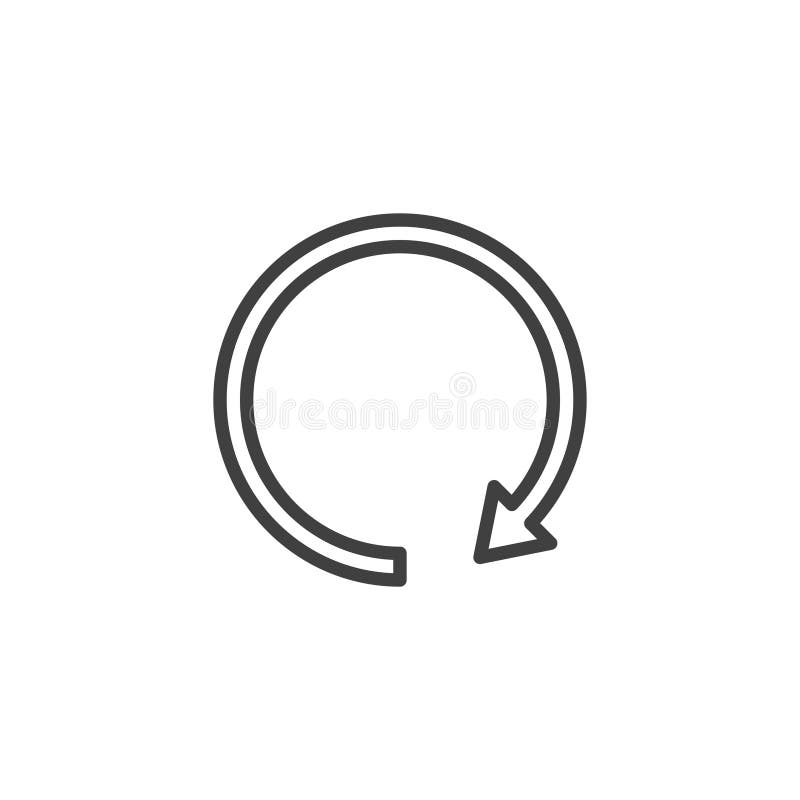 Clockwise Arrow line icon stock vector. Illustration of move - 303927314
