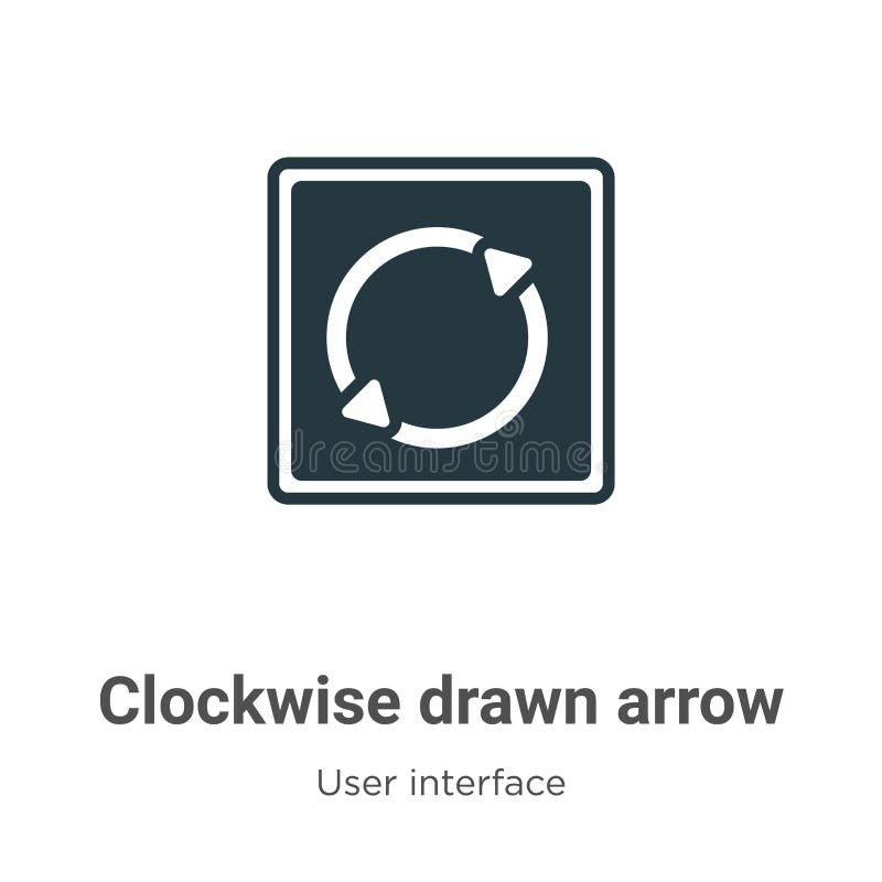 Clockwise Drawn Arrow Icon in Trendy Design Style. Clockwise Drawn ...