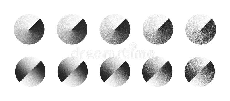 Clockwise Gradient and Shifted Circle Abstract Shape Vector Set Isolate ...