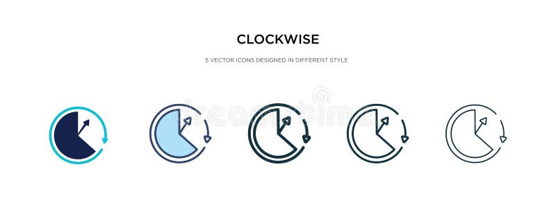 Clockwise Icon in Different Style Vector Illustration. Two Colored and ...