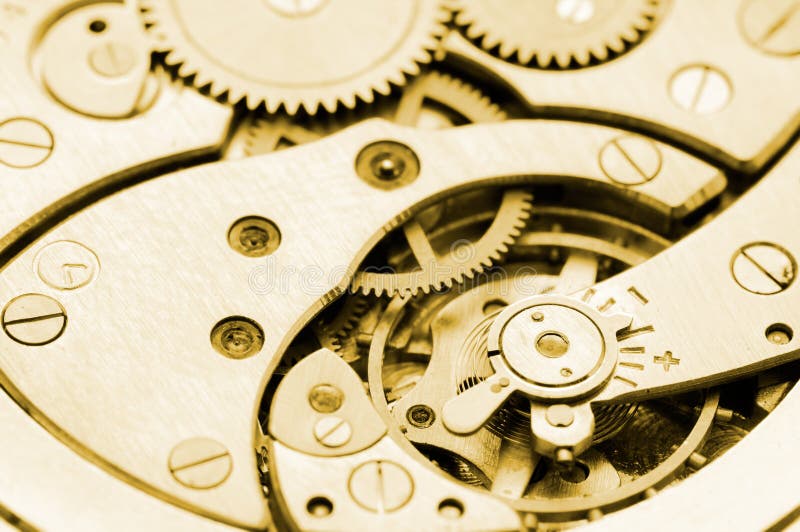 Clock works. stock image. Image of motor, circular, mechanical - 9791933