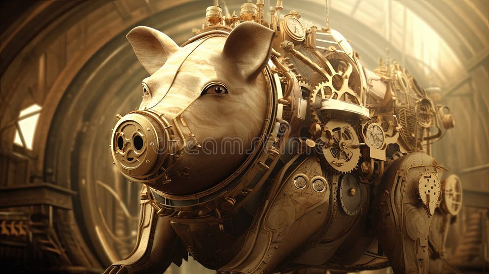 Clockwork Beast of the Steampunk Zoo Stock Illustration - Illustration ...