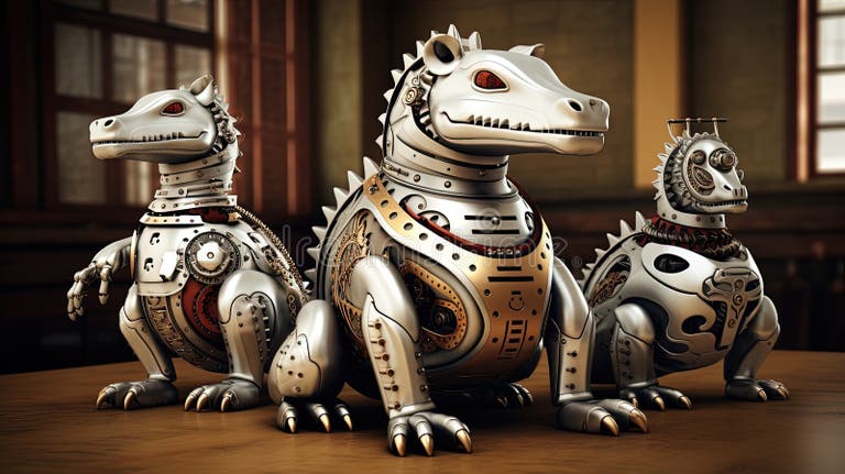 Clockwork Beast of the Steampunk Zoo Stock Illustration - Illustration ...