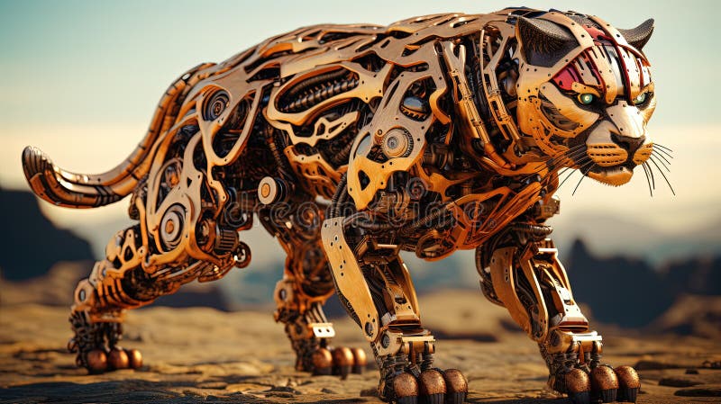 Clockwork Beast of the Steampunk Zoo Stock Illustration - Illustration ...