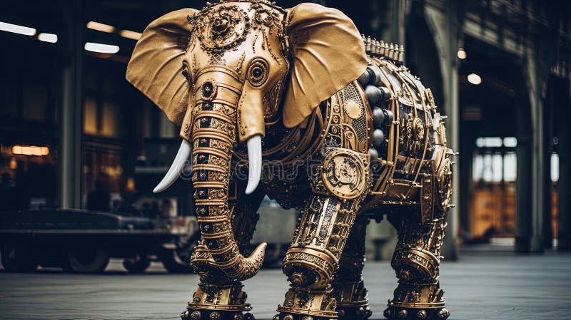 Clockwork Beast of the Steampunk Zoo Stock Illustration - Illustration ...