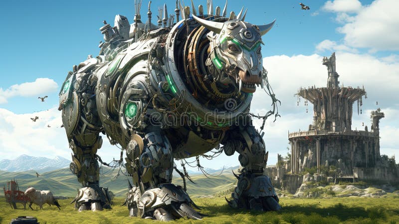 Clockwork Beast of the Steampunk Zoo Stock Illustration - Illustration ...