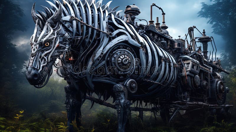 Clockwork Beast of the Steampunk Zoo Stock Illustration - Illustration ...