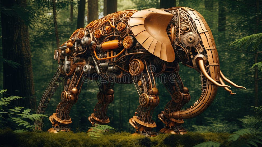 Clockwork Beast of the Steampunk Zoo Stock Illustration - Illustration ...