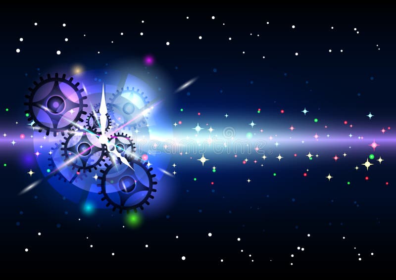Clockwork in Bright Light Effects Stock Vector - Illustration of banner ...