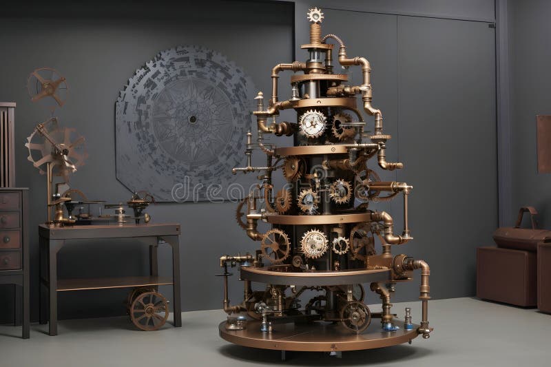 A Clockwork Christmas: Steampunk Tree Blends Victorian and Futuristic Elements Stock ...