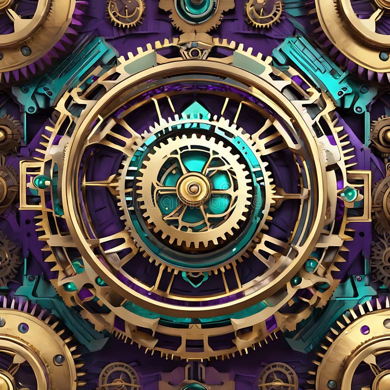 Clockwork Cosmos: Golden Gears Symphony Stock Illustration - Illustration of gears, gear: 359084913