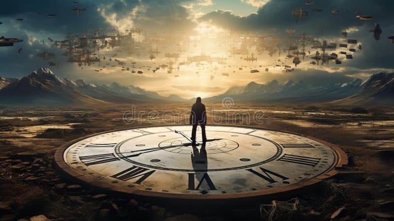 Clockwork Dreamscape: Temporal Vortex Surreal Landscape Stock ...
