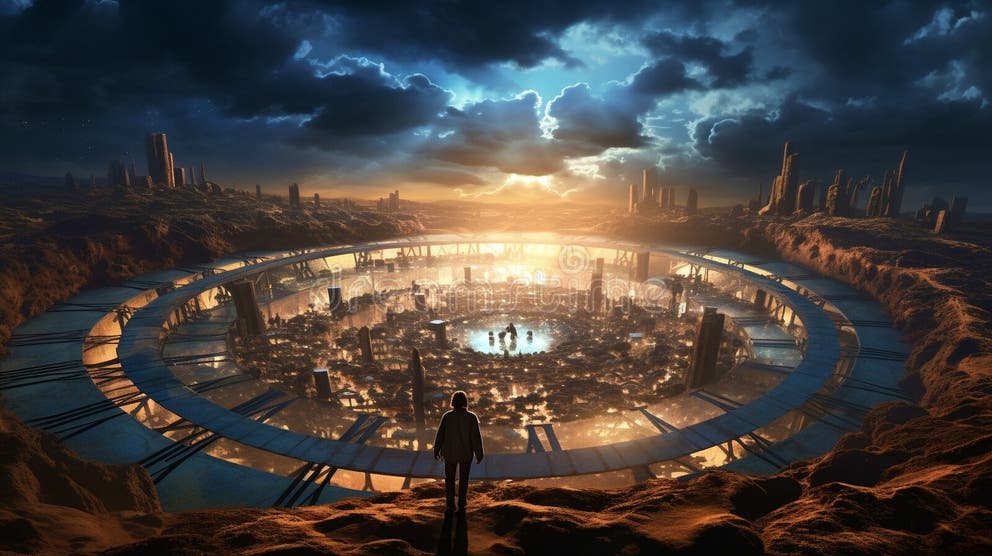 Clockwork Dreamscape: Temporal Vortex Surreal Landscape Stock ...