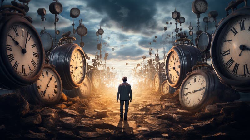 Clockwork Dreamscape: Temporal Vortex Surreal Landscape Stock ...