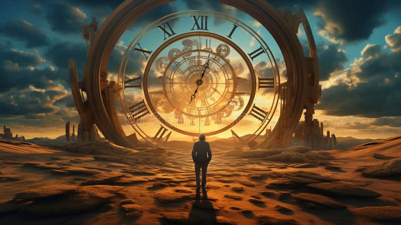 Clockwork Dreamscape: Temporal Vortex Surreal Landscape Stock ...