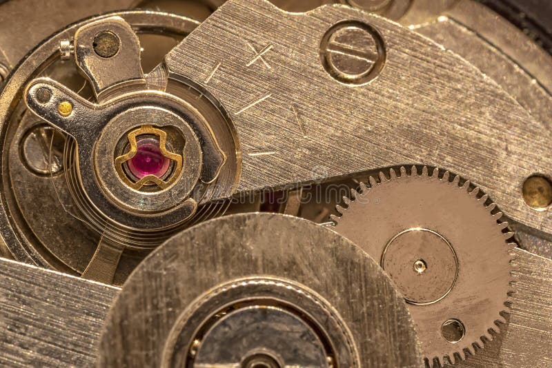 Clockwork Gears Inside the Watch Stock Image - Image of antique, macro ...