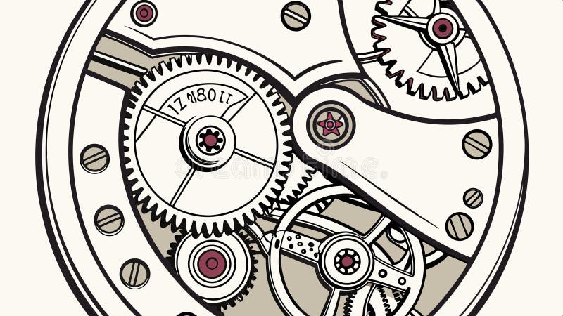 Clockwork Gears Mechanism, Intricate Machine Design Vector Design ...
