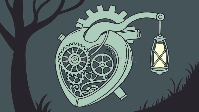 Clockwork Heart Design, Steampunk Organ and Mechanical Love. Vector ...