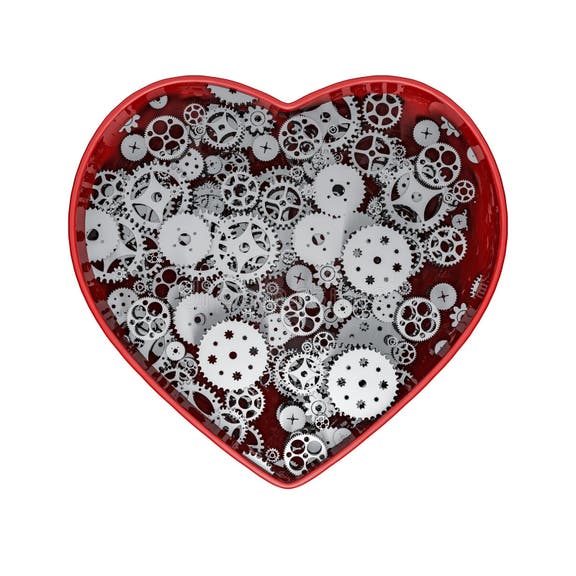 Clockwork heart silver stock illustration. Illustration of steel - 39336617