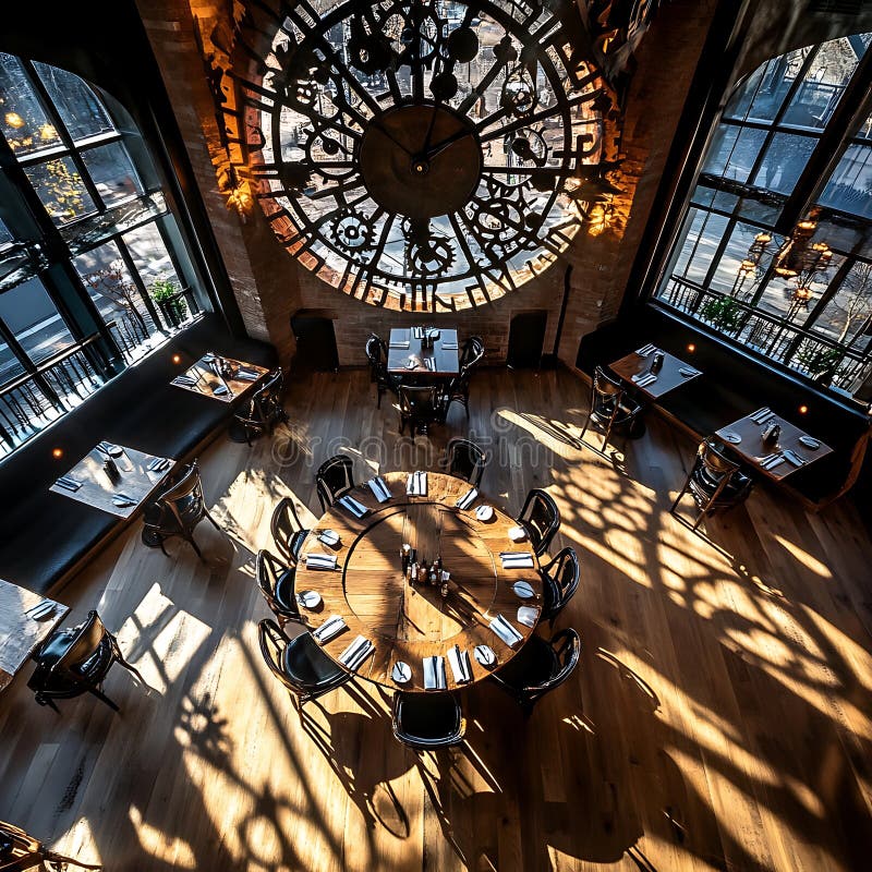 Clockwork Interior Design Sunlight and Shadows in a Restaurant Stock ...