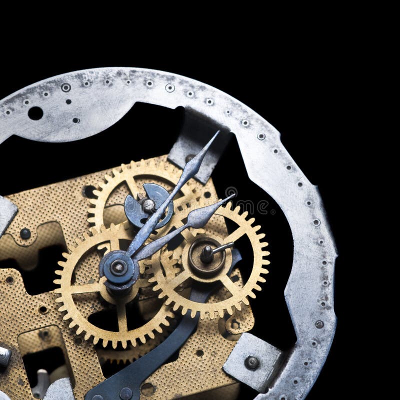 Clockwork Isolated on Black Stock Image - Image of classic, wheels ...