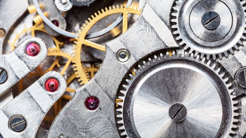 Clockwork of Mechanical Pocket Watch Close Up Stock Image - Image of ...
