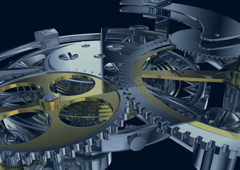 Clockwork mechanism stock illustration. Illustration of spring - 7545656