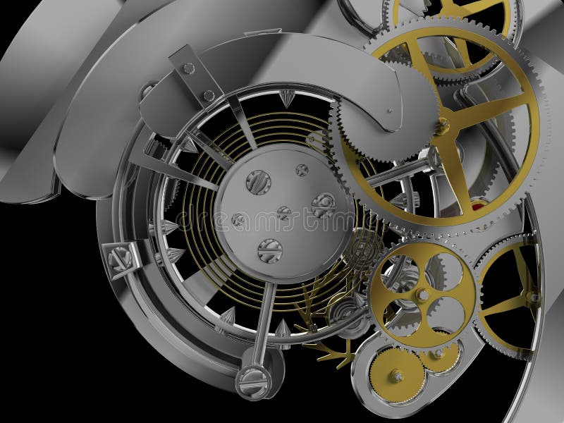 Mechanical Clock Details with Geometric Patterns Inside Stock ...